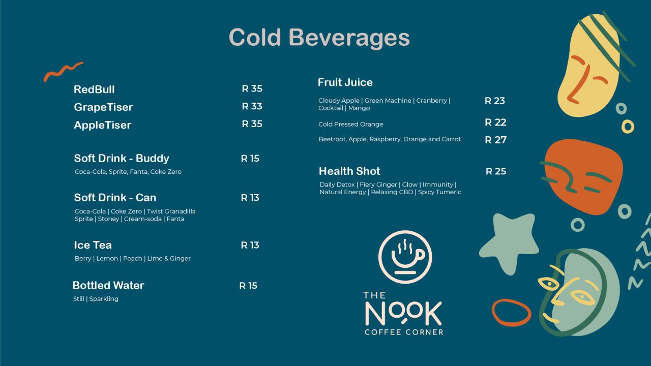 Menu | The Nook Cafe